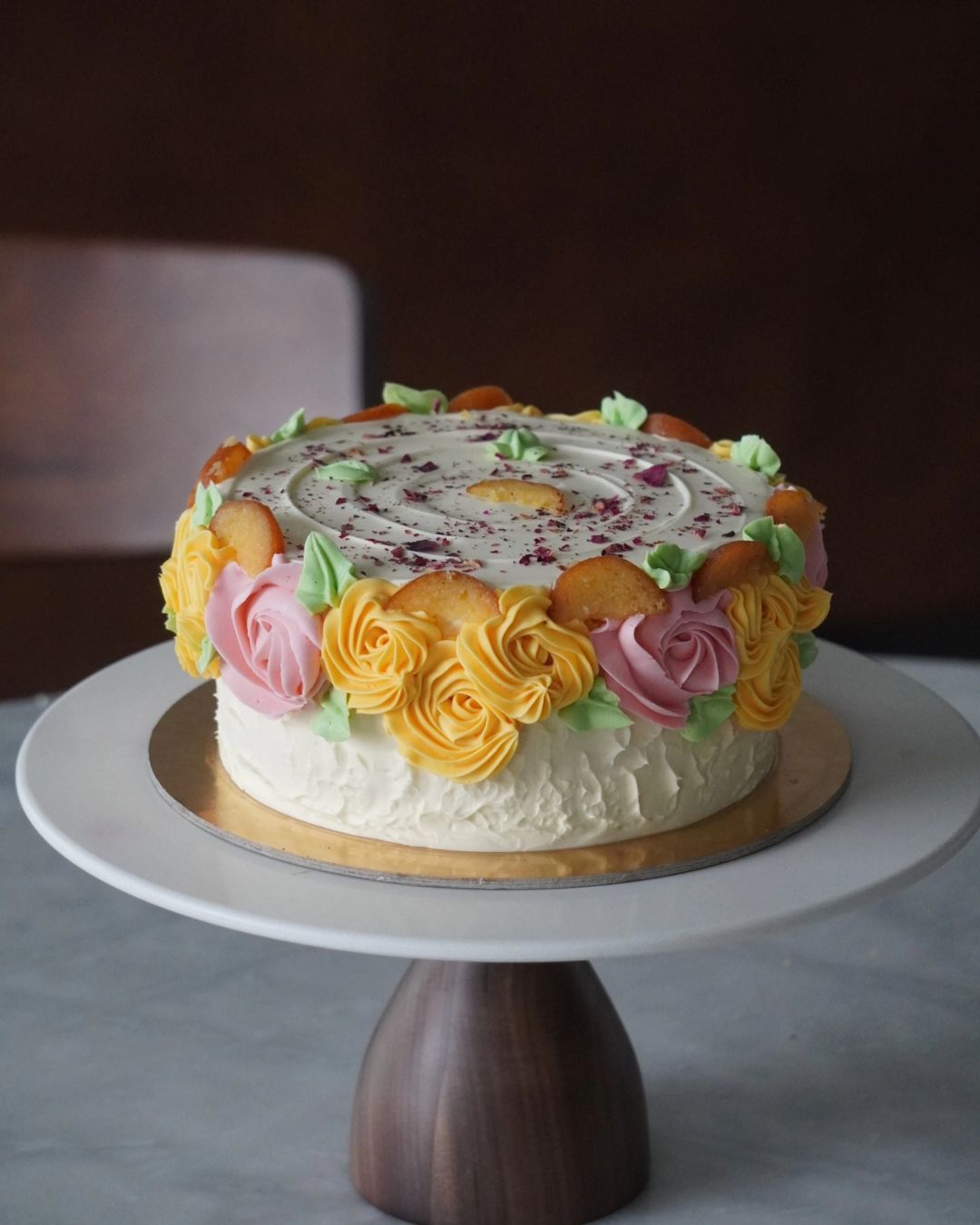 Custom Gulab Jamun Cake with Rose Petals - Chestermere, Calgary, Banff ...